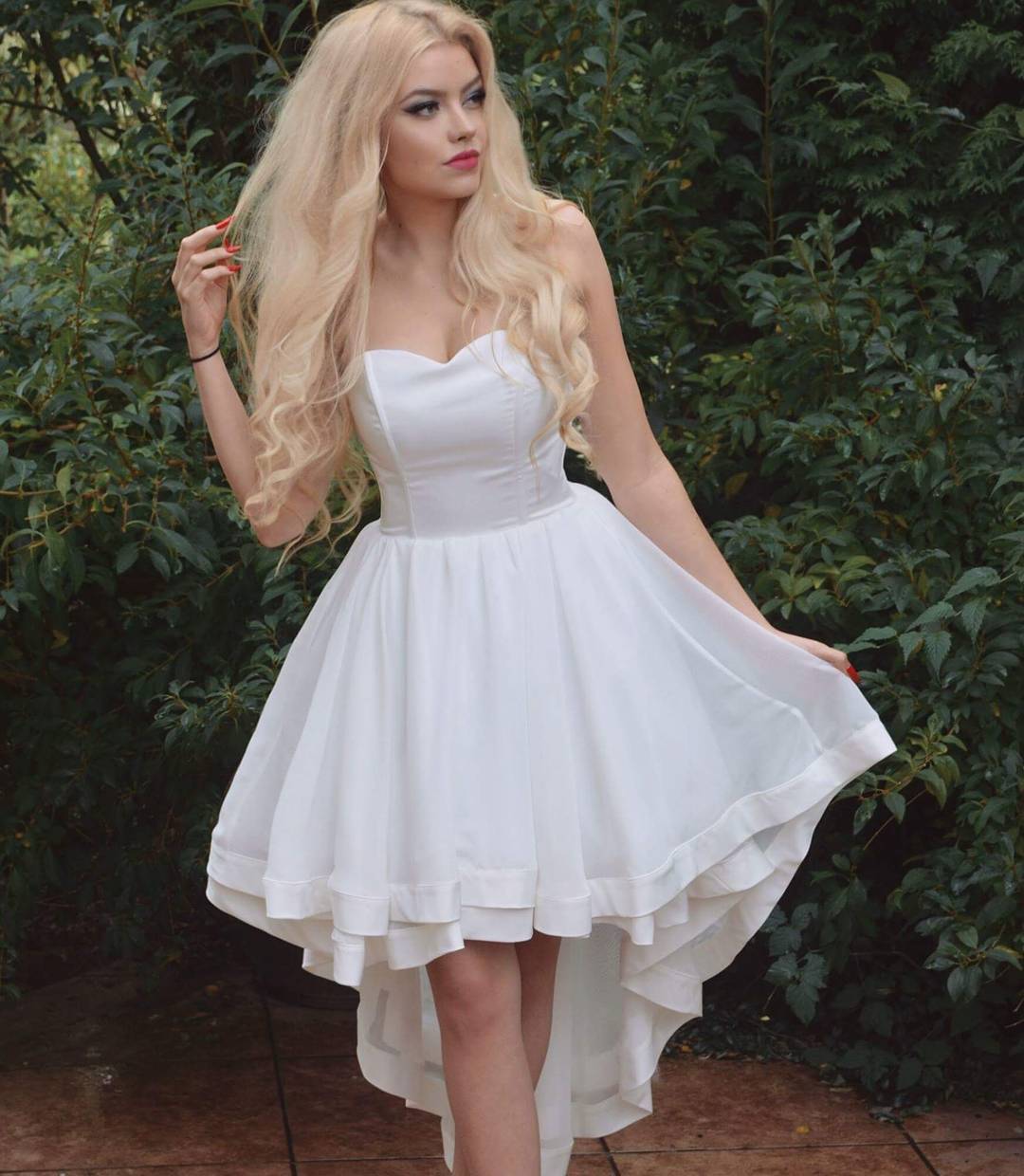 Charming Formal Dress, Elegant Prom Dress, Short Prom Dress, High Low ...