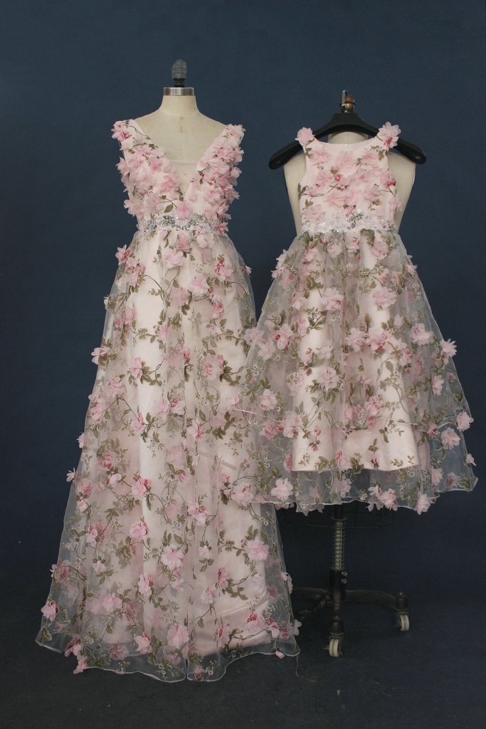 Unique Pink Printing Long Prom Dress, Pink Evening Dresses on Luulla